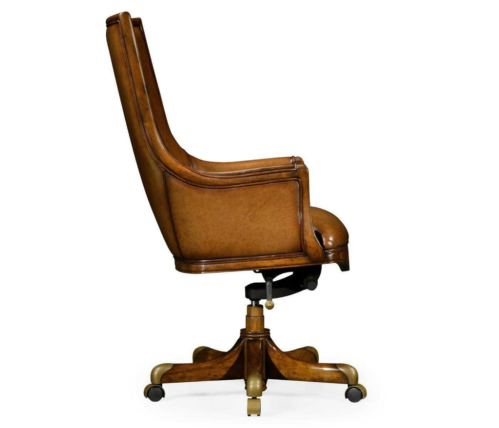 Jonathan Charles Desk Chair Edwardian High Back - Antique Chestnut Lea– House of Isabella UK