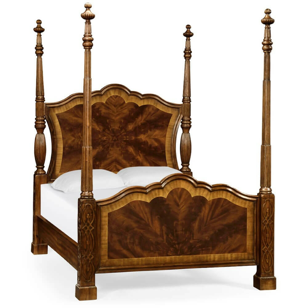 Jonathan Charles King Four Poster Bed Chippendale in Mahogany– House of Isabella UK