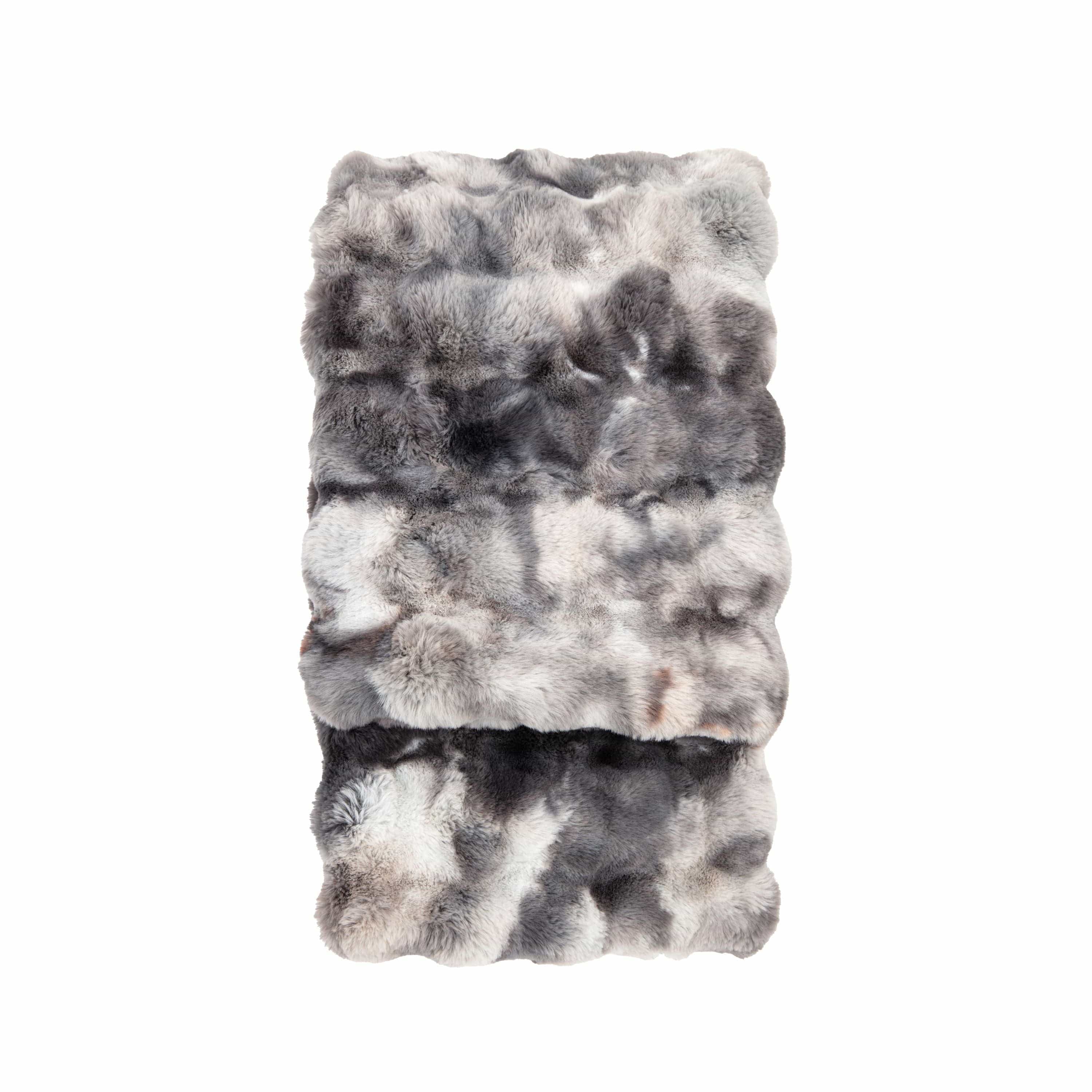 Marshmallow Marble Rabbit Fur Throw – House of Isabella UK
