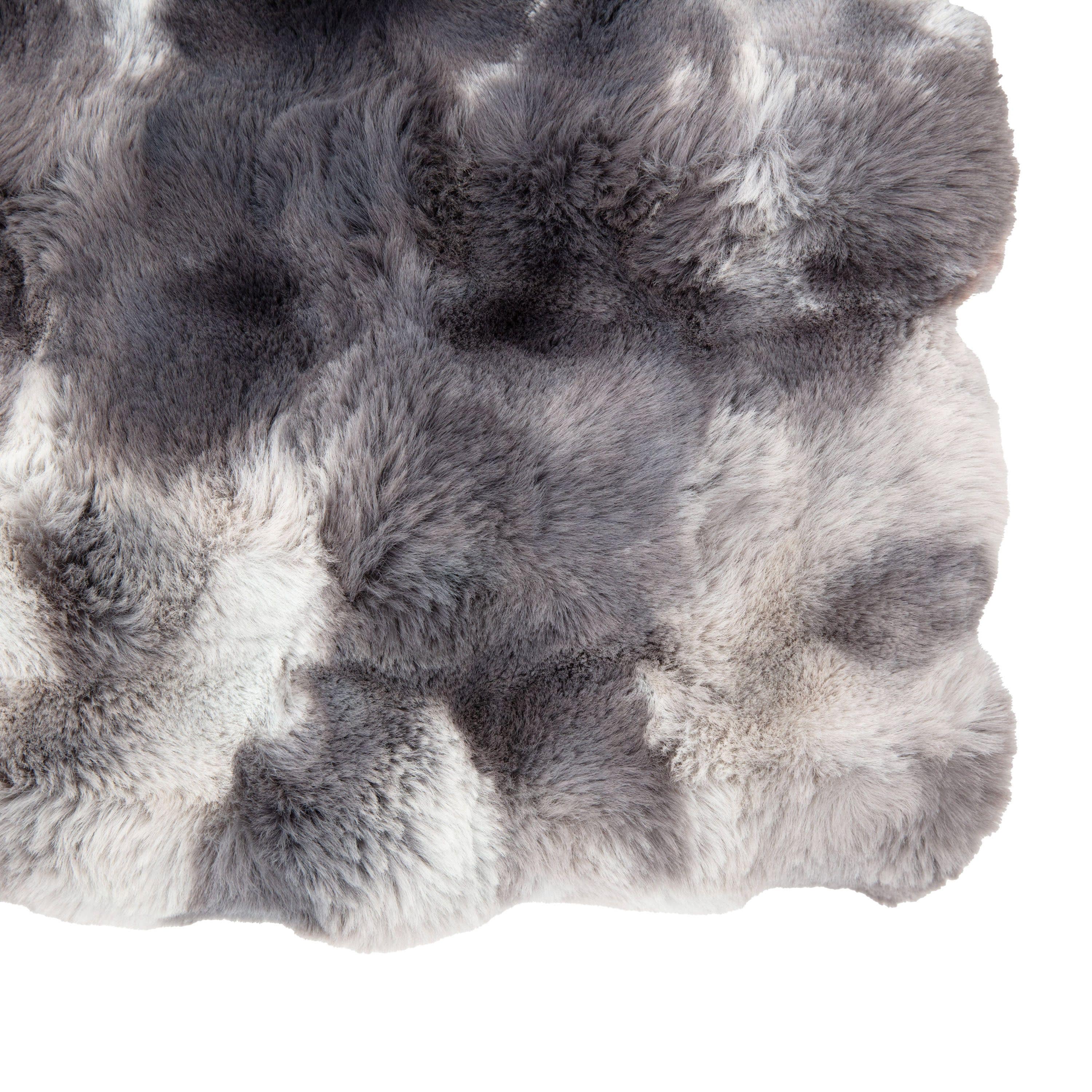Marshmallow Marble Rabbit Fur Throw – House of Isabella UK