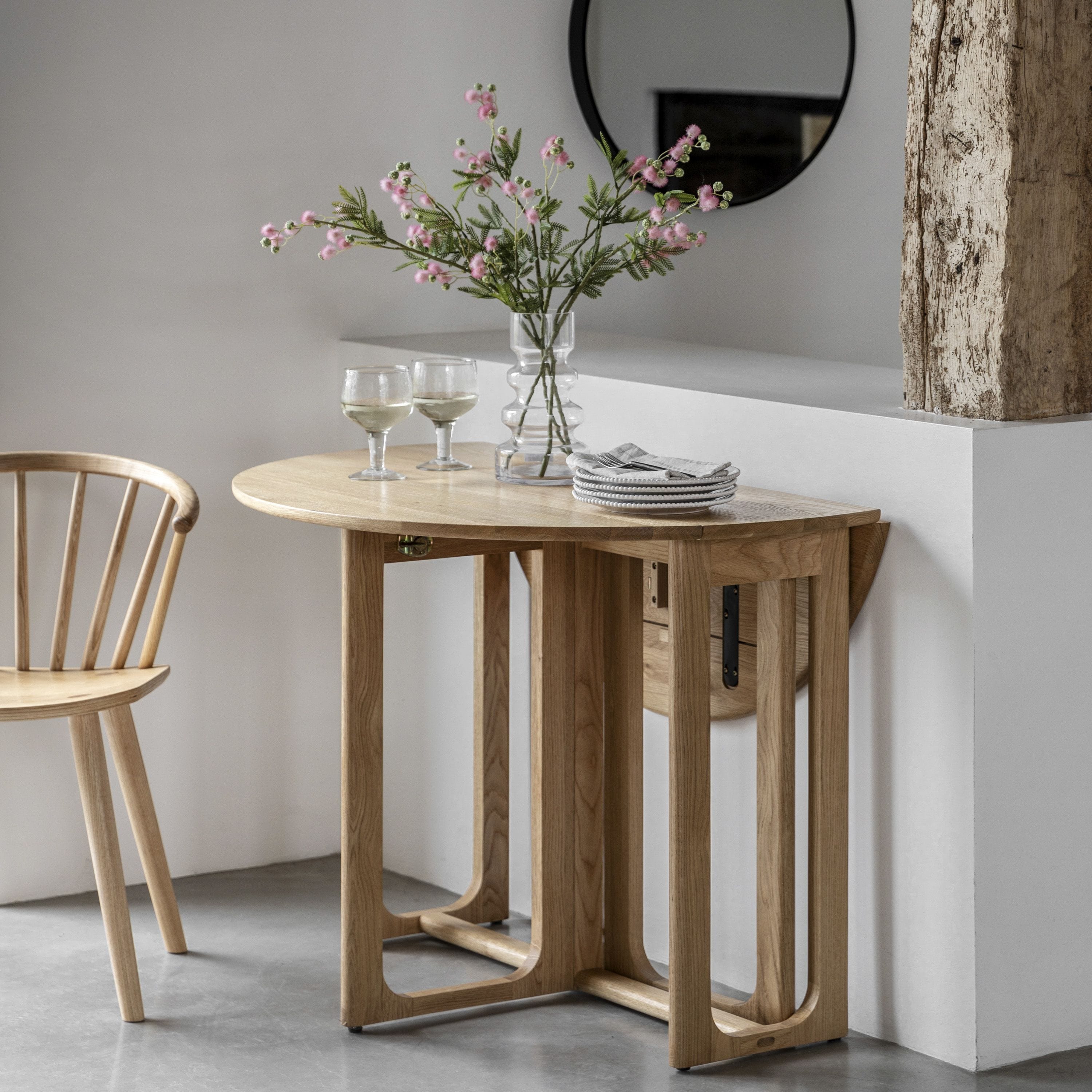 Payton Folding Dining Table Natural 1000x750x1000mm – House of Isabella UK