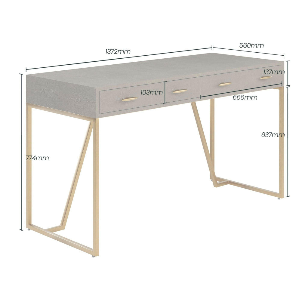 Hampton Desk - Ivory Shagreen– House of Isabella UK