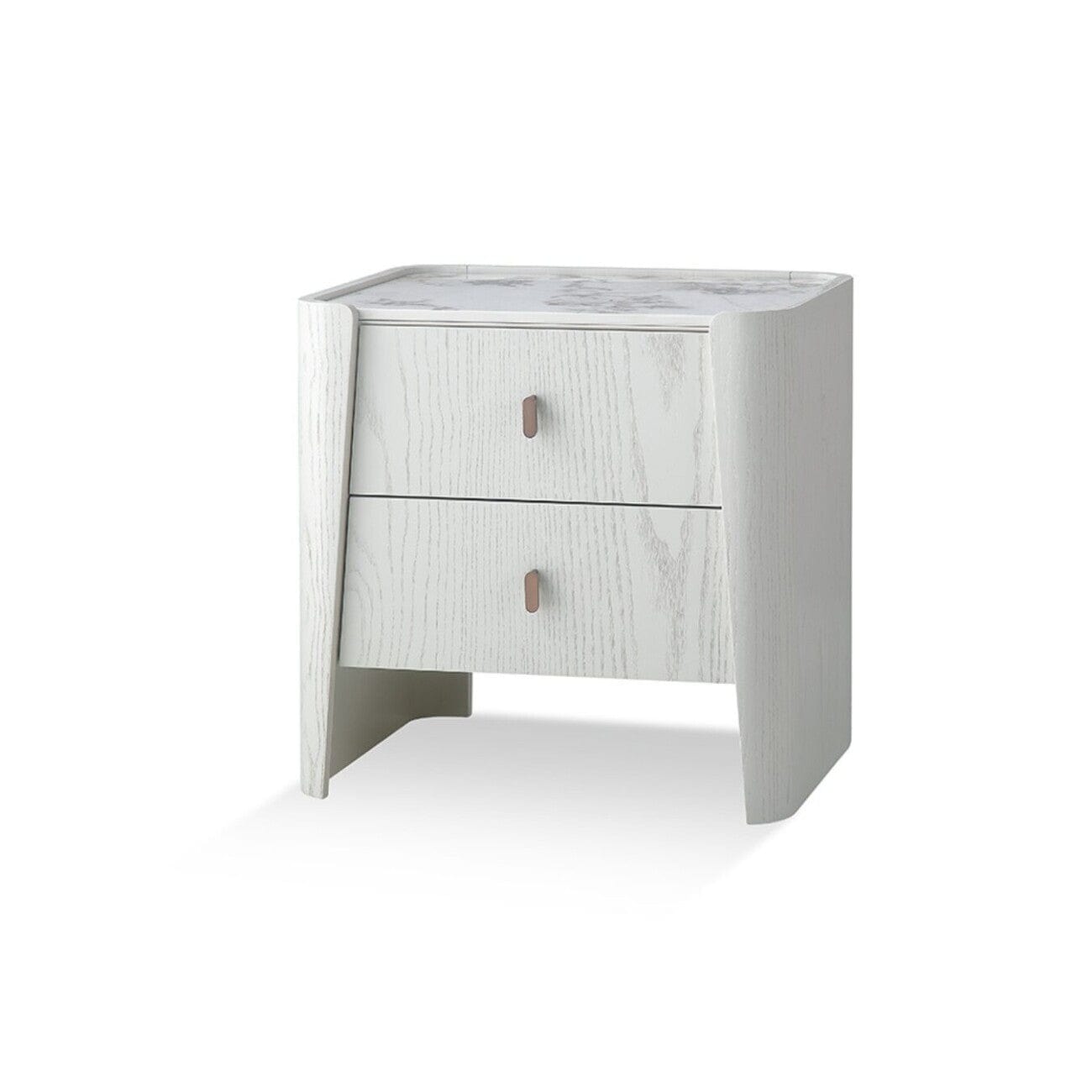 KELLY 2 DRAWER BEDSIDE WHITE ASH – House of Isabella UK