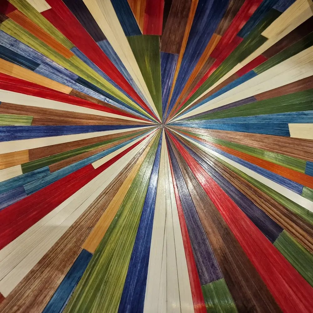 Straw Marquetry Tray Starburst– House of Isabella UK