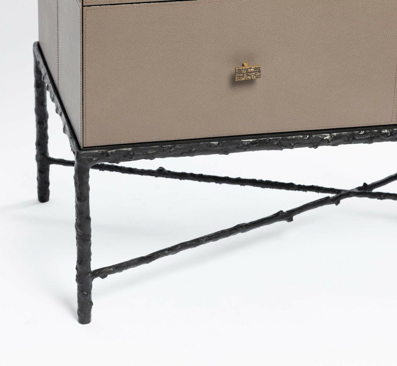 Arun Chest Bronze 2 Drawer Putty Leather– House of Isabella UK