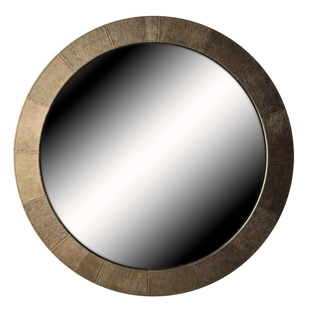 Round Mirror Embossed Bronze Leather– House of Isabella UK