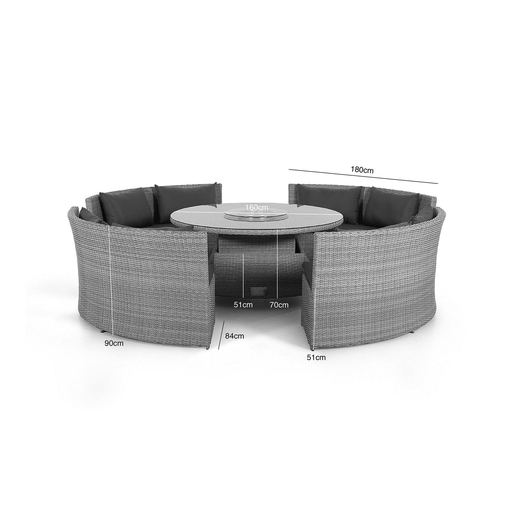 Ascot Round Sofa Dining Set with Rising Table– House of Isabella UK