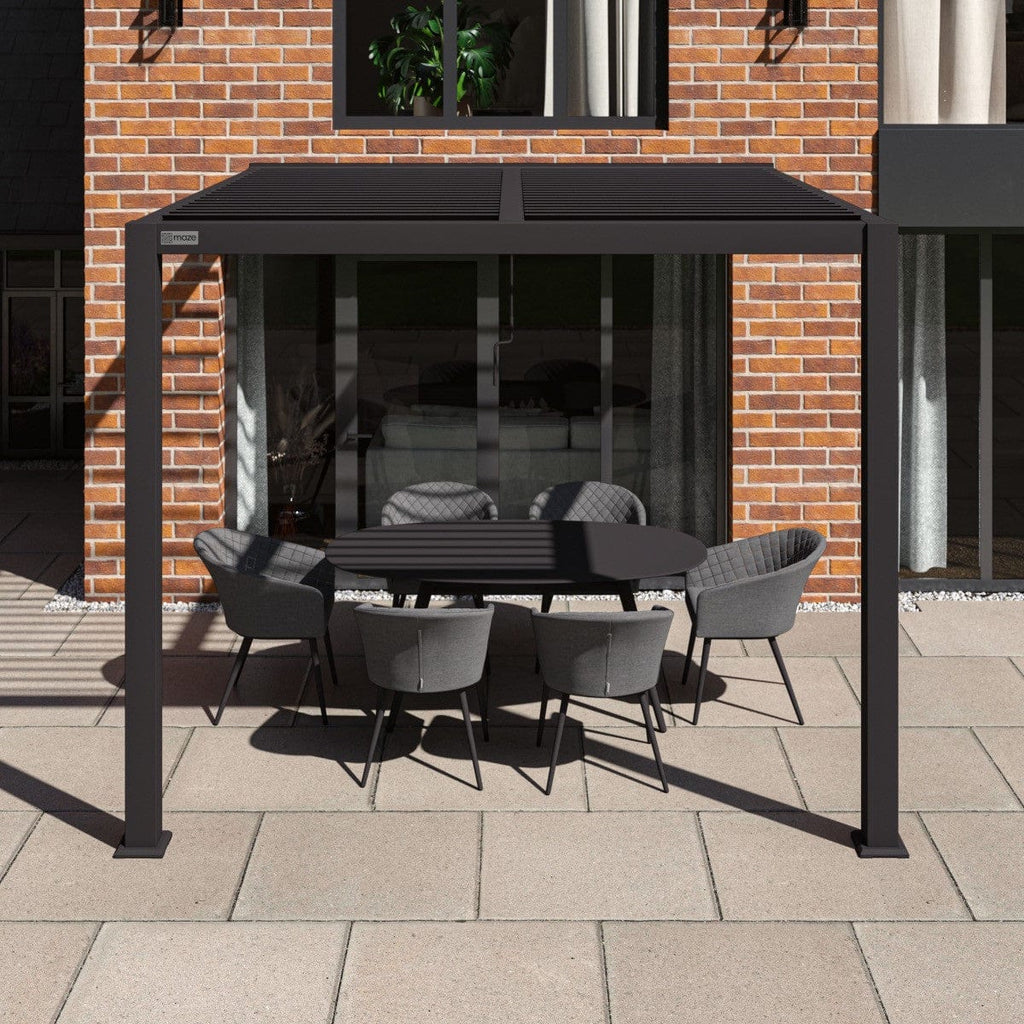 Como Pergola Aluminium Lean-to Wall 30x30 Frame Only / Grey– House of ...
