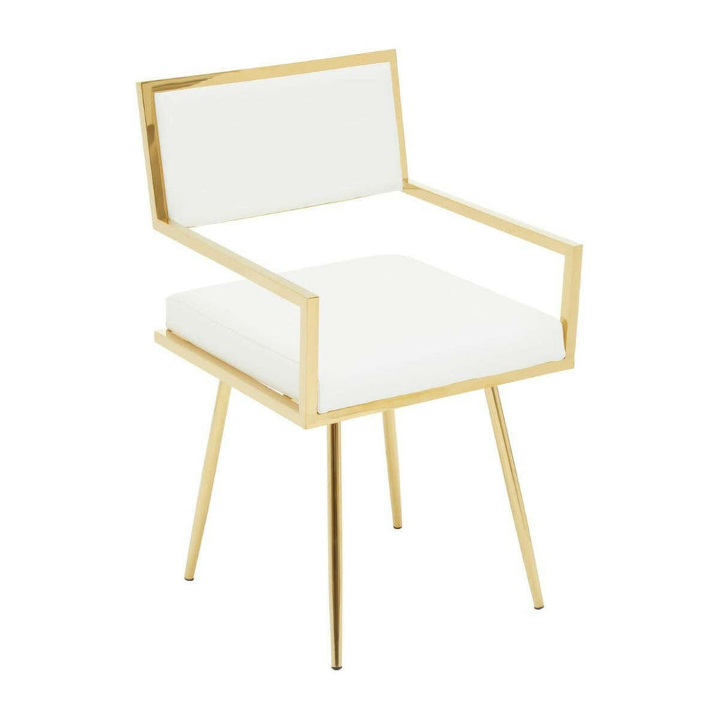 Azalea Ivory Leather Effect Dining Chair– House of Isabella UK