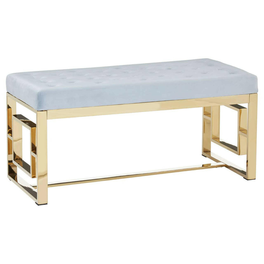 Allure Powder Grey Tufted Bench– House of Isabella UK