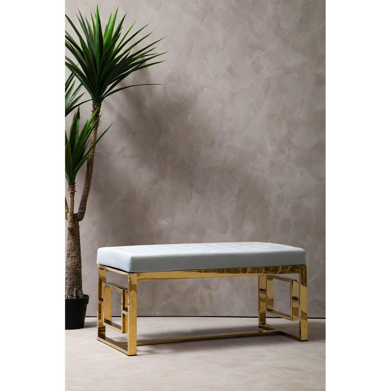 Allure Powder Grey Tufted Bench– House of Isabella UK