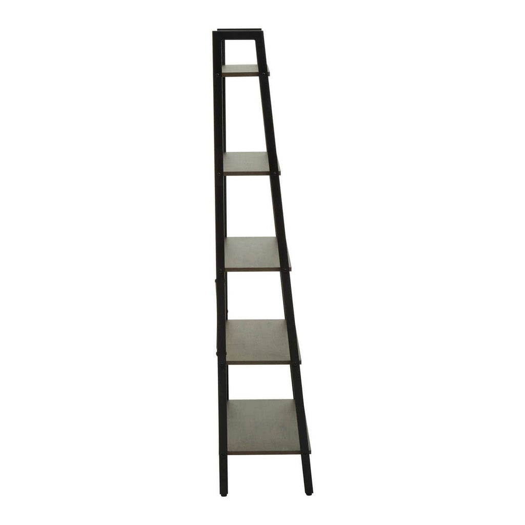 noosa-co-living-bradbury-five-tier-dark-oak-veneer-ladder-shelf-unit ...
