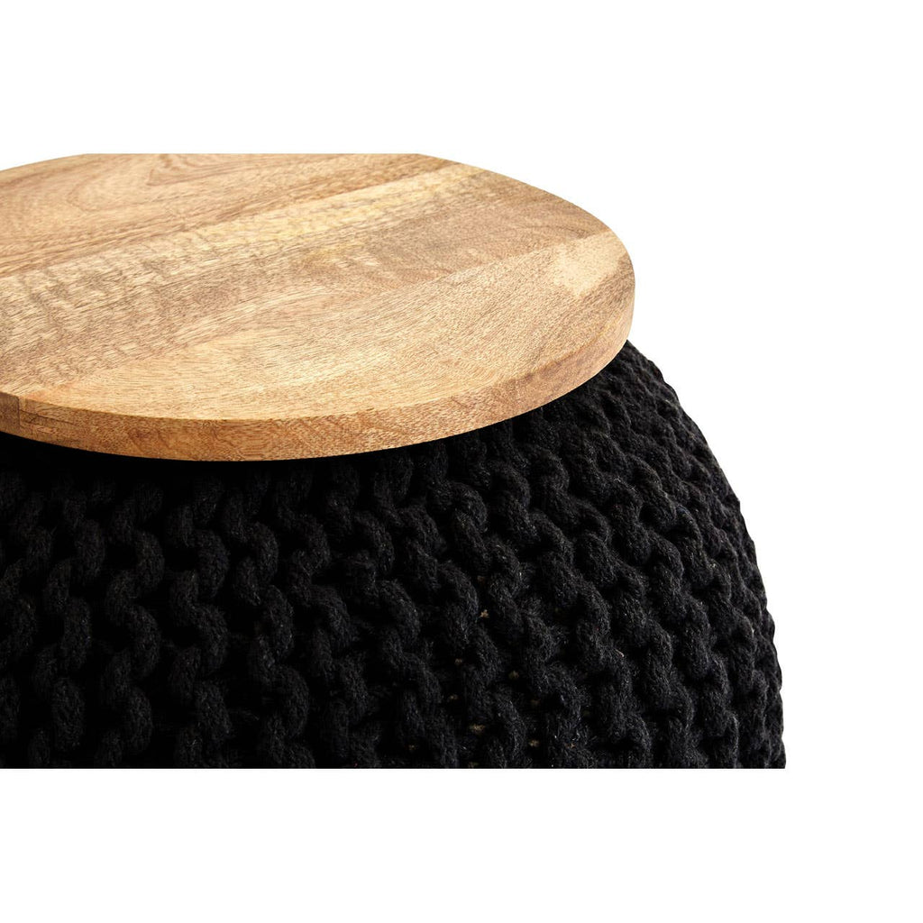 Fusion Black Woven Pouffe– House of Isabella UK