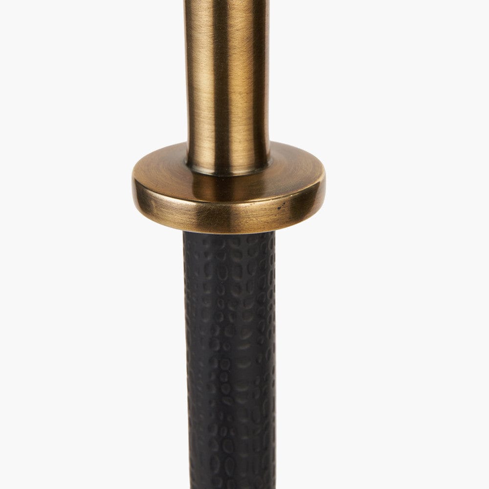 Antoine Black Croc and Antique Brass Metal Table Lamp Base with Henry ...