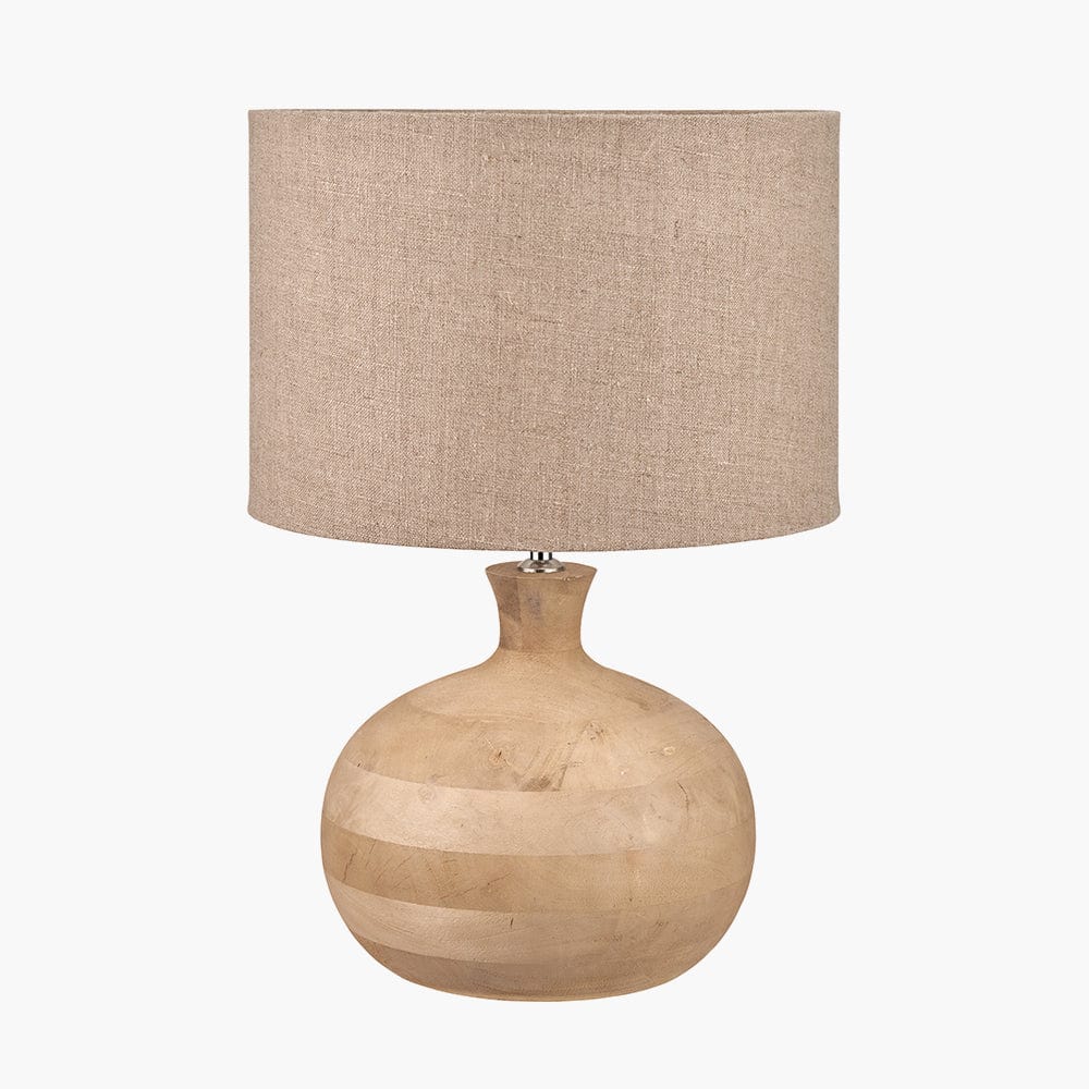 Pacific Lifestyle Lighting Kiah Natural Mango Wood Round Table Lamp ...