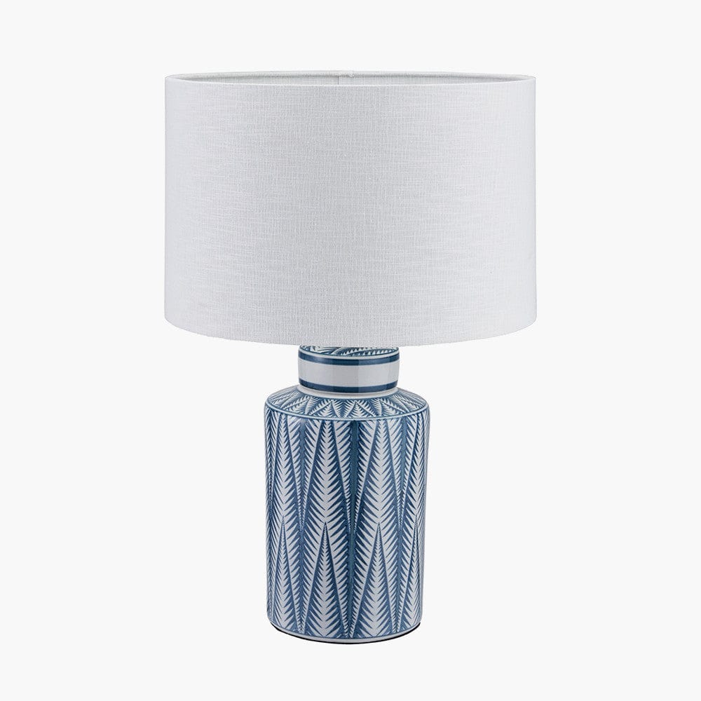 Samara Blue and White Aztec Pattern Ceramic Table Lamp – House of Isabella UK