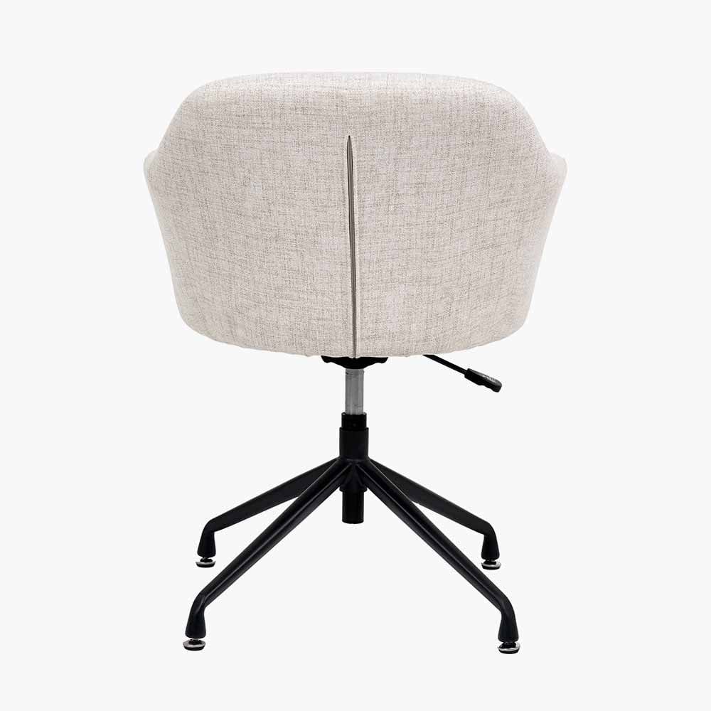 Rosolini Pebble Linen Mix and Black Metal Swivel Rise and Fall Chair ...