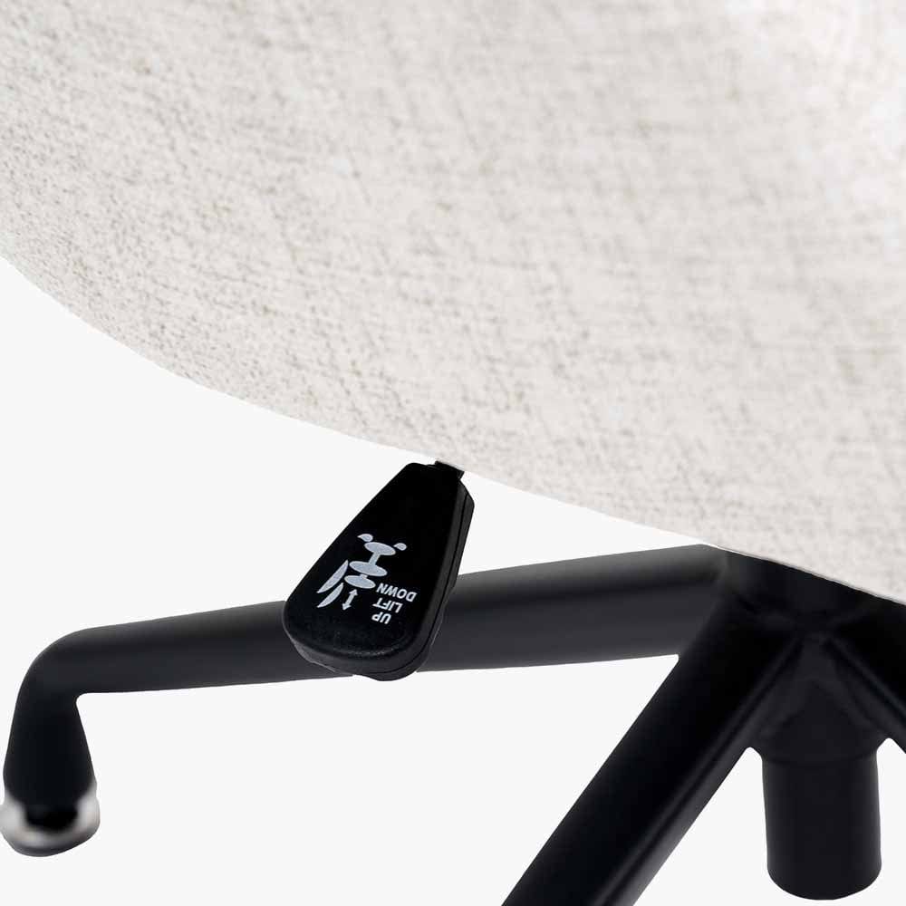 Rosolini Pebble Linen Mix and Black Metal Swivel Rise and Fall Chair ...