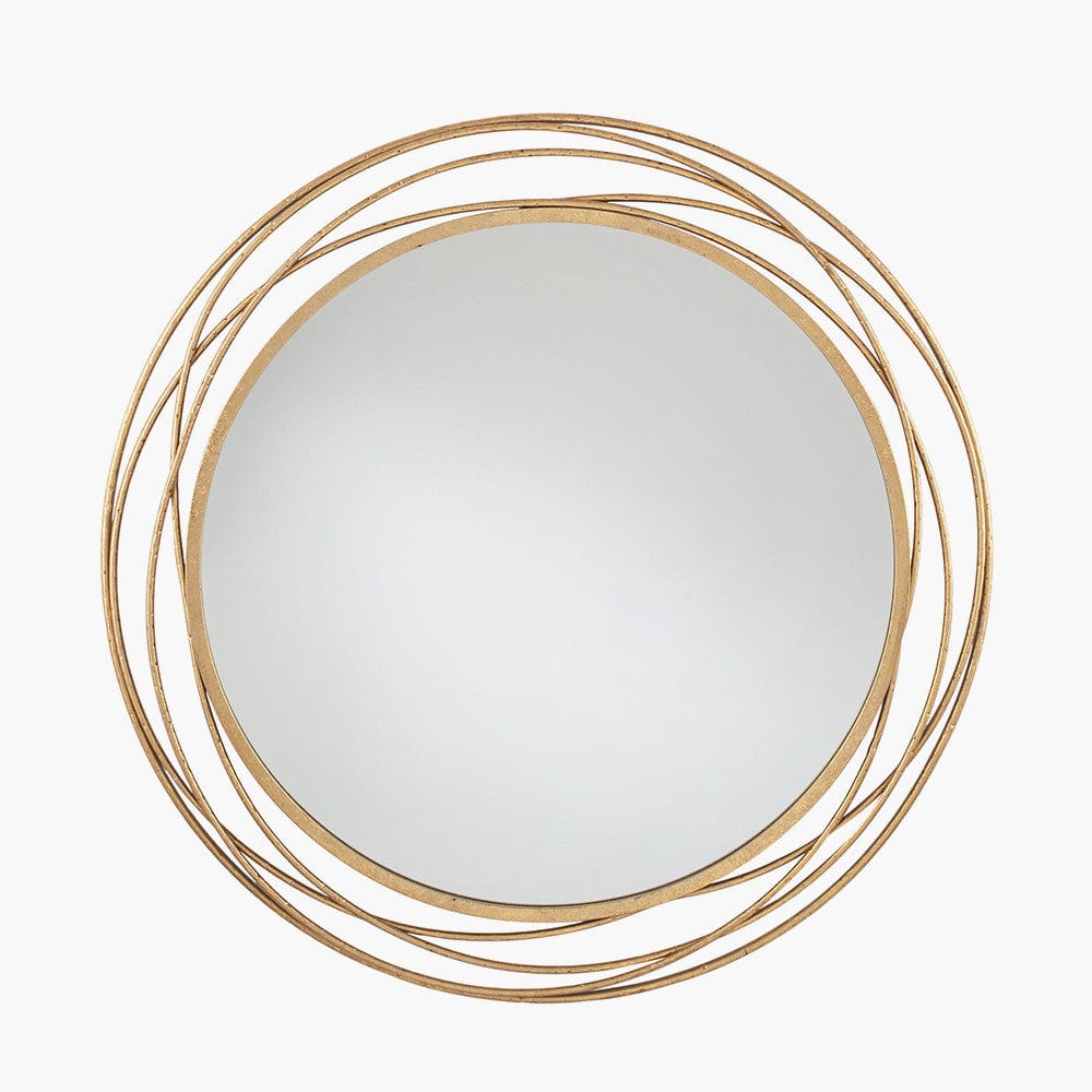 Antique Gold Metal Swirl Round Wall Mirror – House of Isabella UK