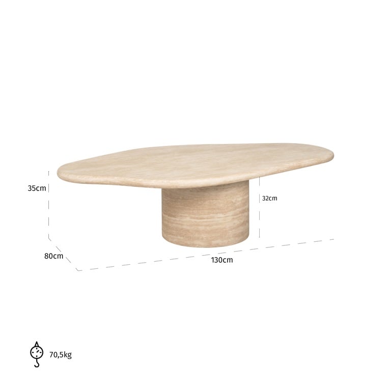 Richmond Interiors Living Coffee table Fictus 130 faux travertine ...