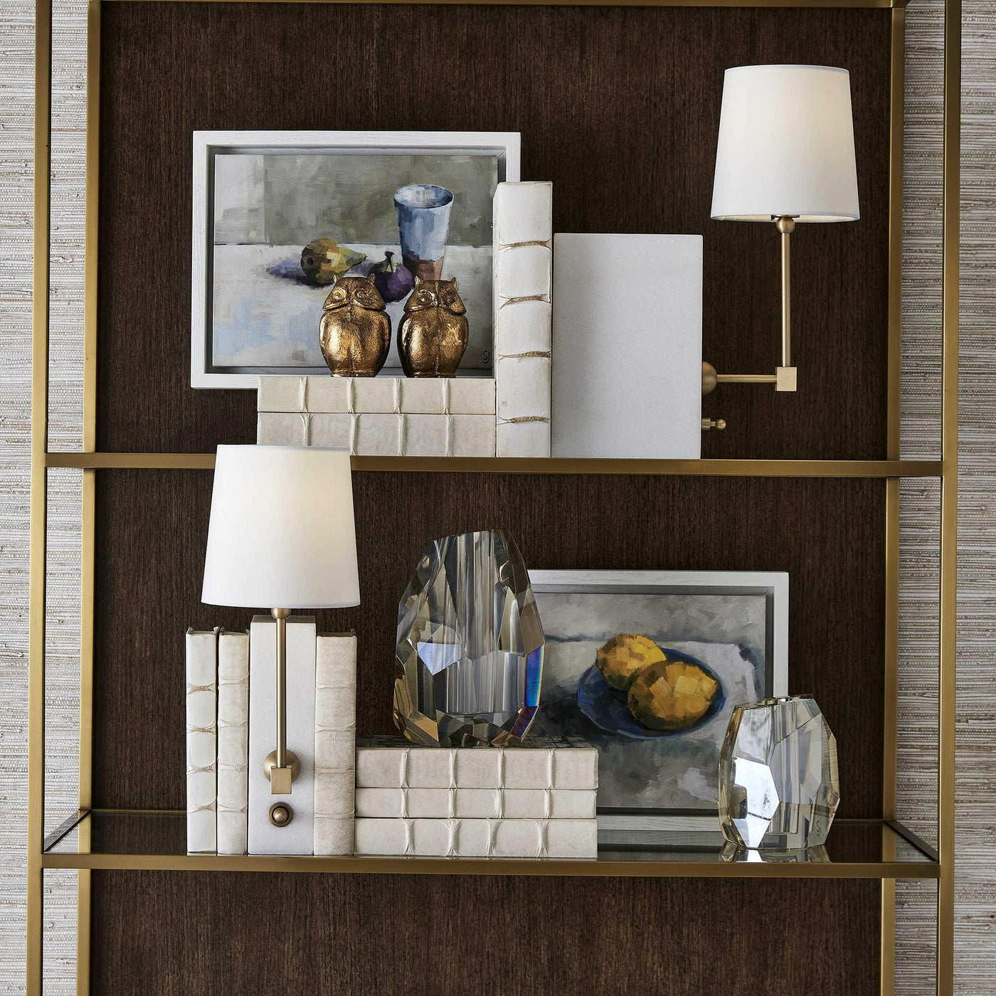 on a Shelf Mini Lamp - White Marble/brass– House of Isabella UK