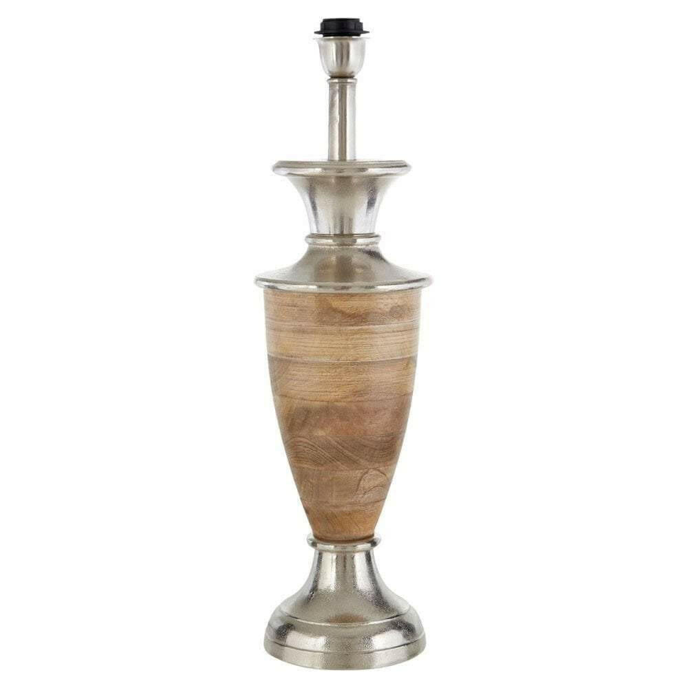 Jadeen Mango Wood & Nickel Table Lamp Base– House of Isabella UK
