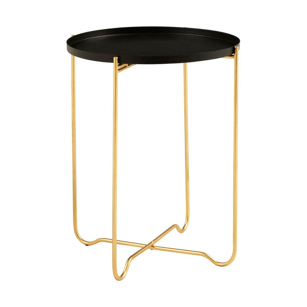 Templar Black Finish Round Top Side Table– House of Isabella UK