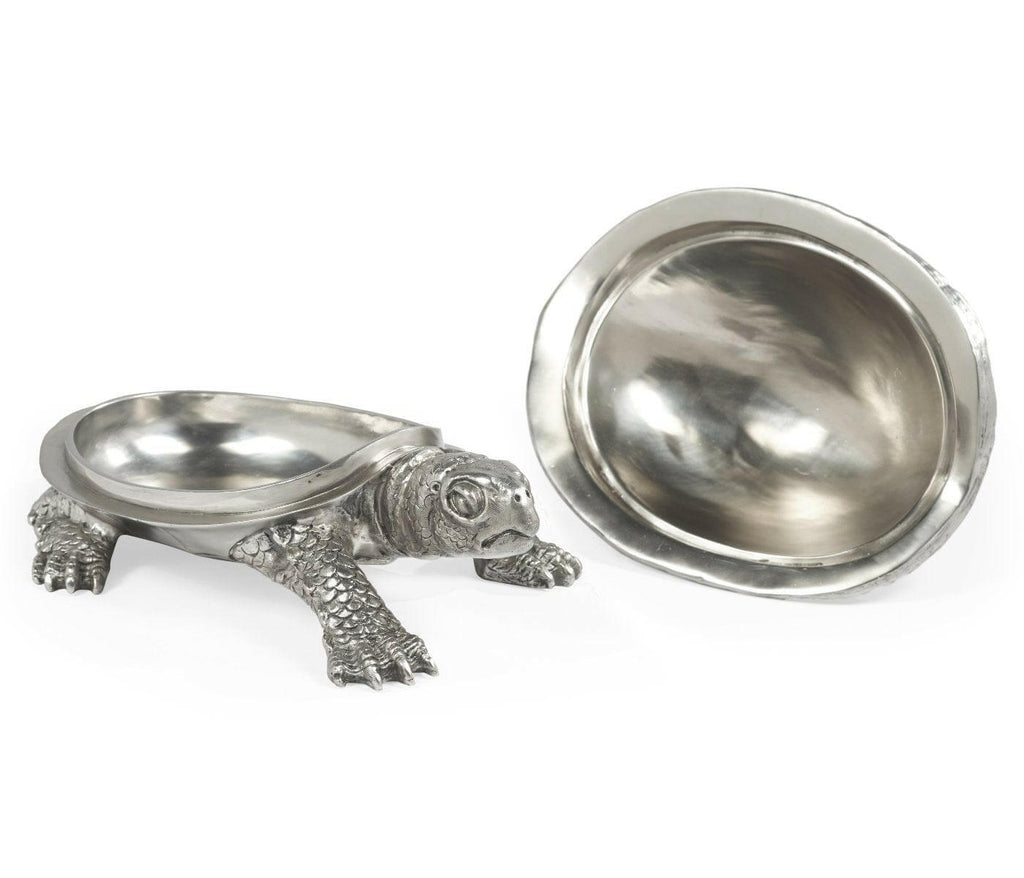 Jonathan Charles Turtle Figurine Box with Hatchling - Stainless Steel ...