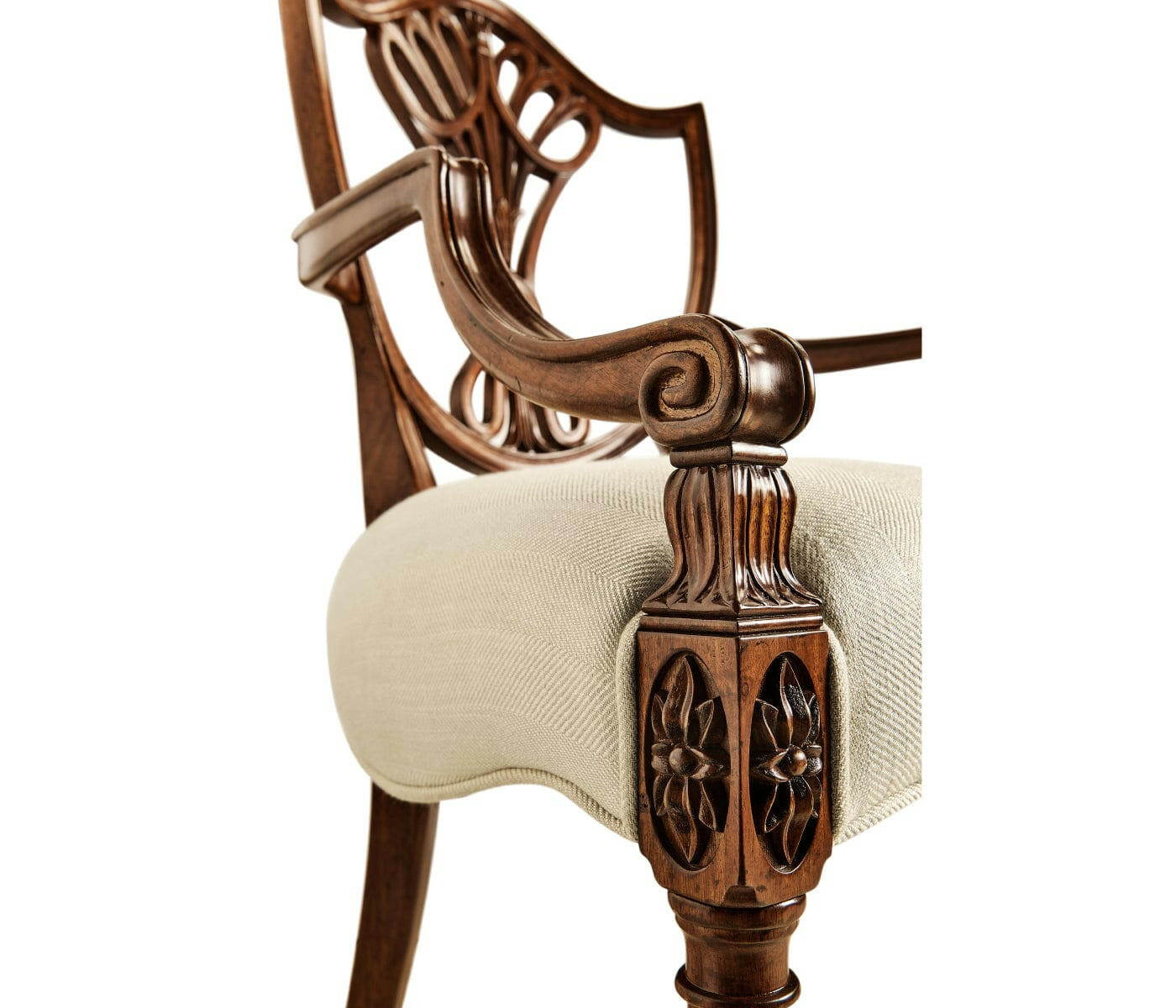 Jonathan Charles Dining Chair with Arms Sheraton in Mahogany - Mazo ...