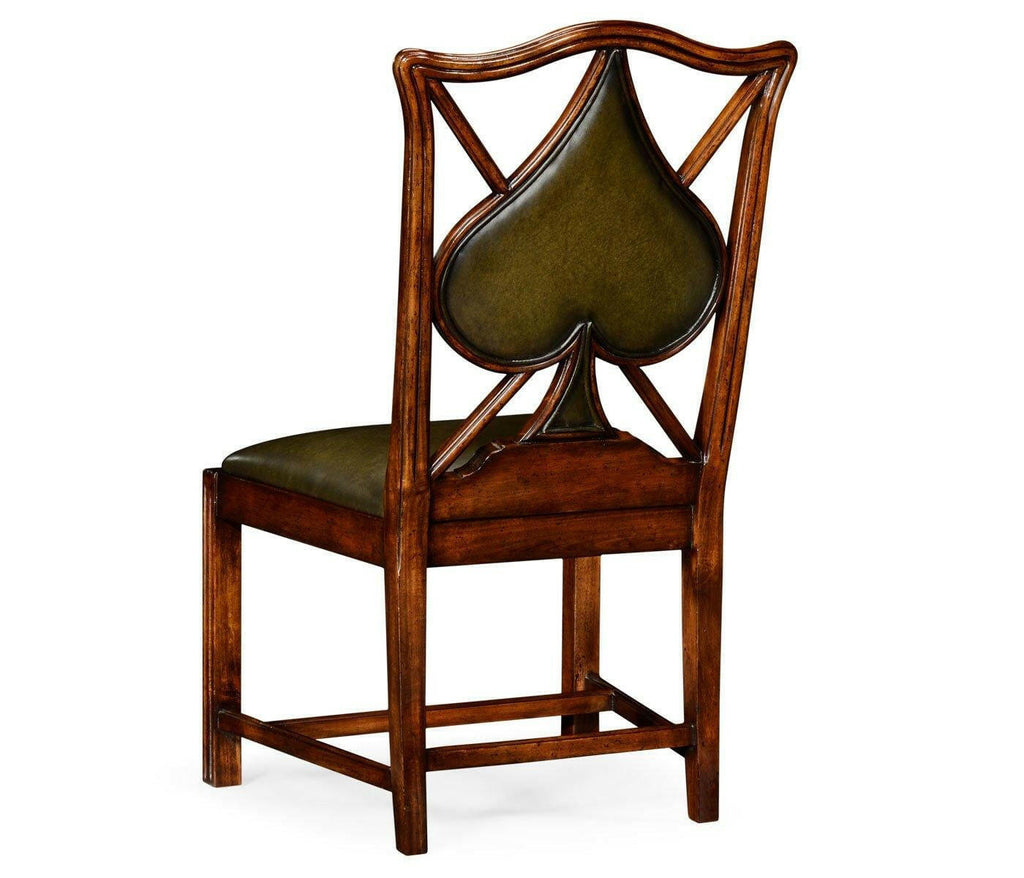 Jonathan Charles Chair Spade Playing Card - English Green Leather ...