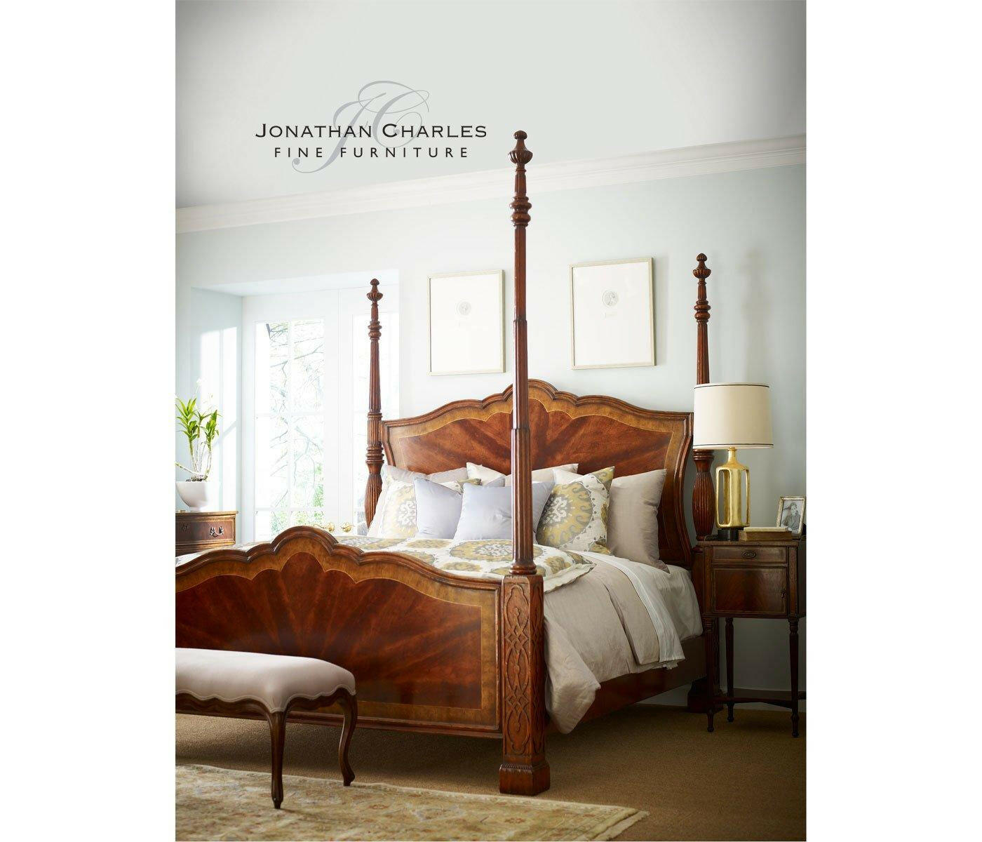 Jonathan Charles King Four Poster Bed Chippendale in Mahogany– House of ...