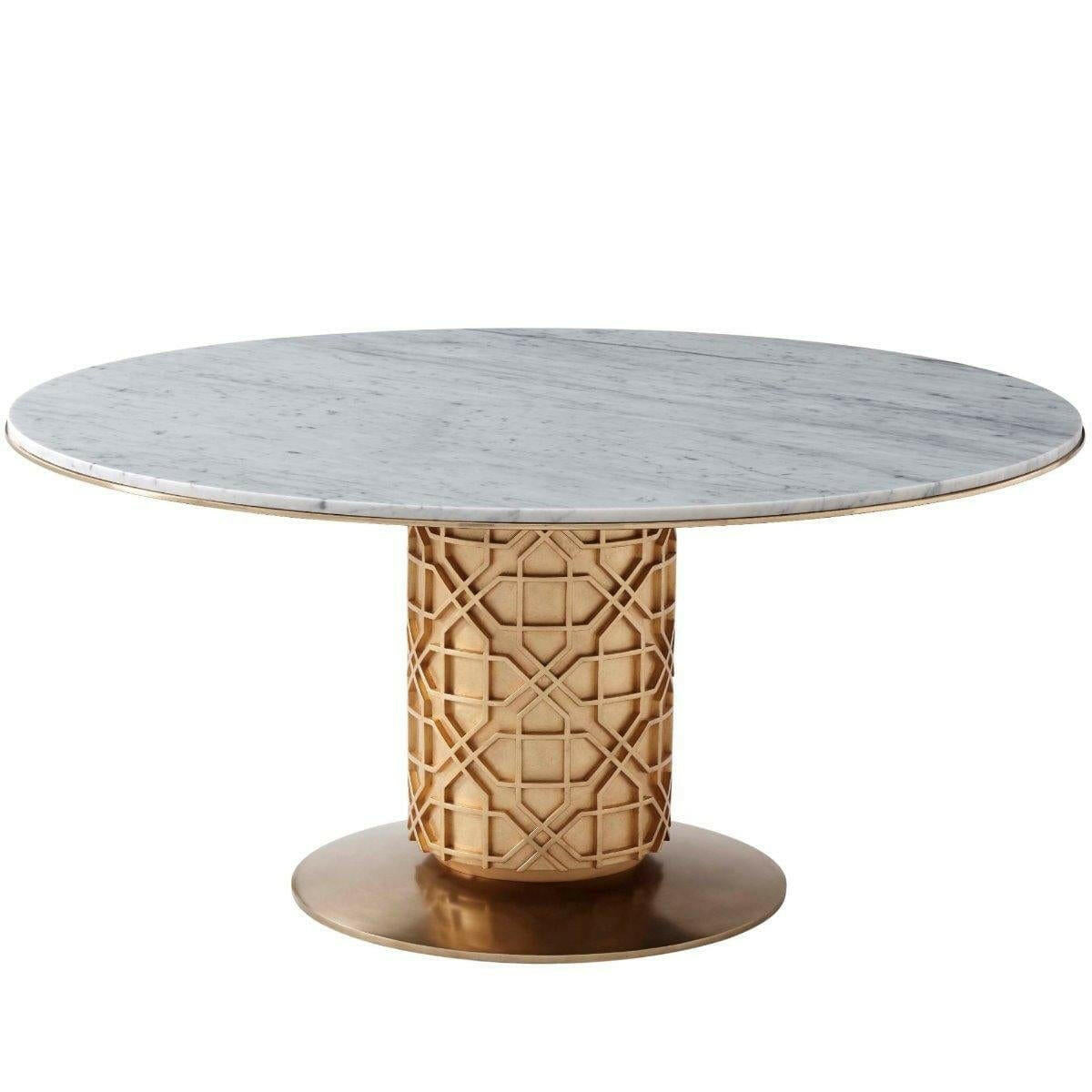Theodore Alexander Colter Large Round Dining Table in Marble– House of ...