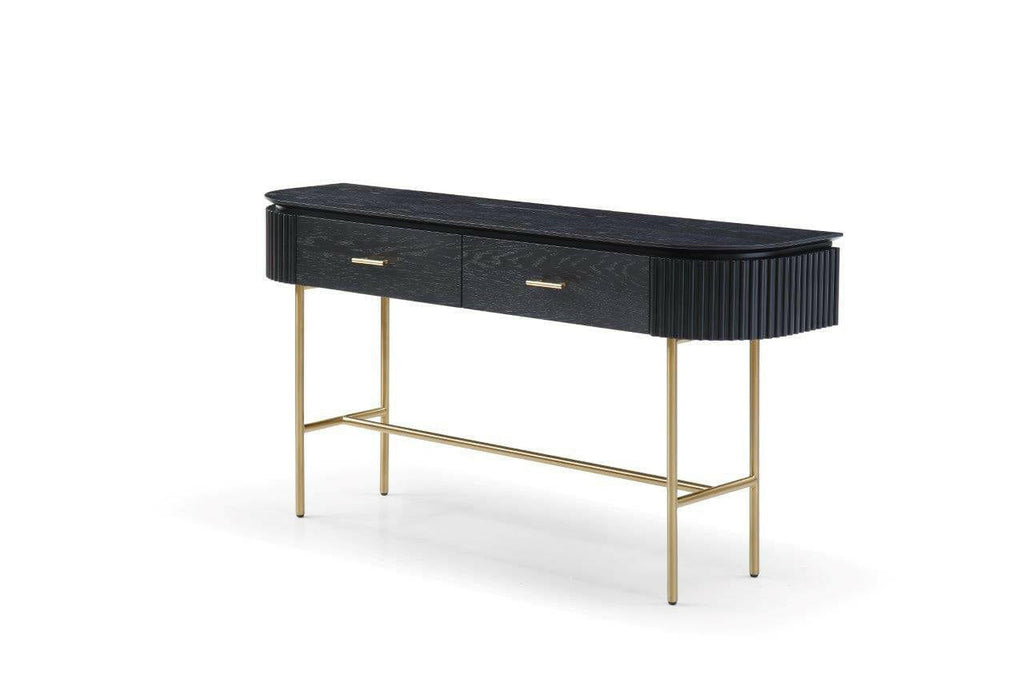 Lantine Console Table - Black Oak & Brass– House of Isabella UK